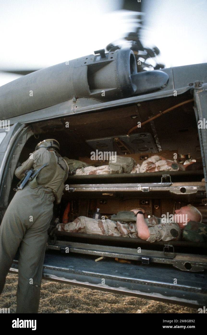 A crew member from the 57th Medical Detachment, Fort Bragg, N.C ...