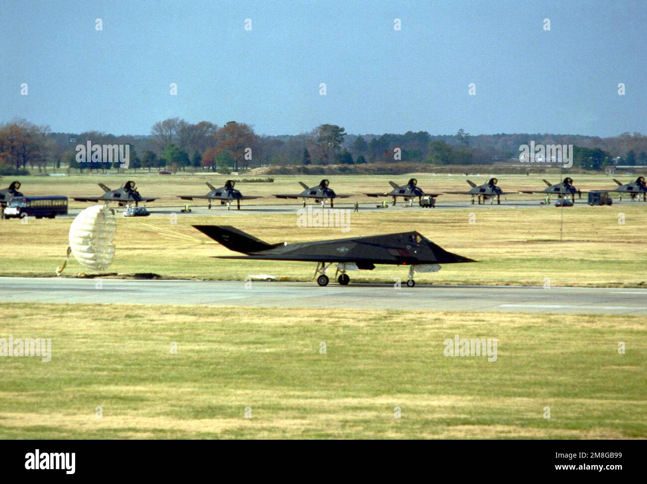 An F-117A Stealth fighter aircraft from the 37th Tactical Fighter Wing ...