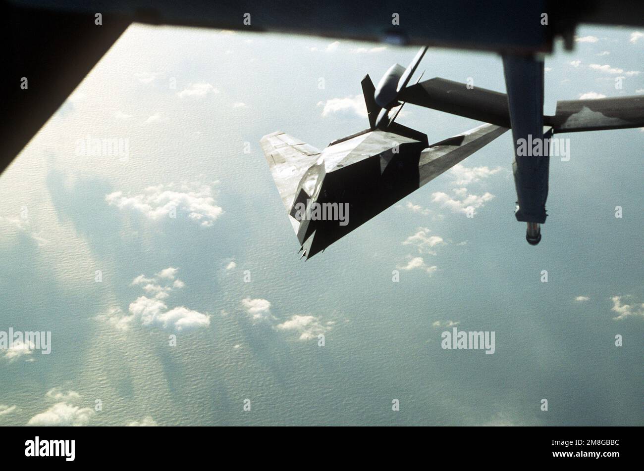 A 37th Tactical Fighter Wing F-117A Stealth fighter aircraft breaks ...