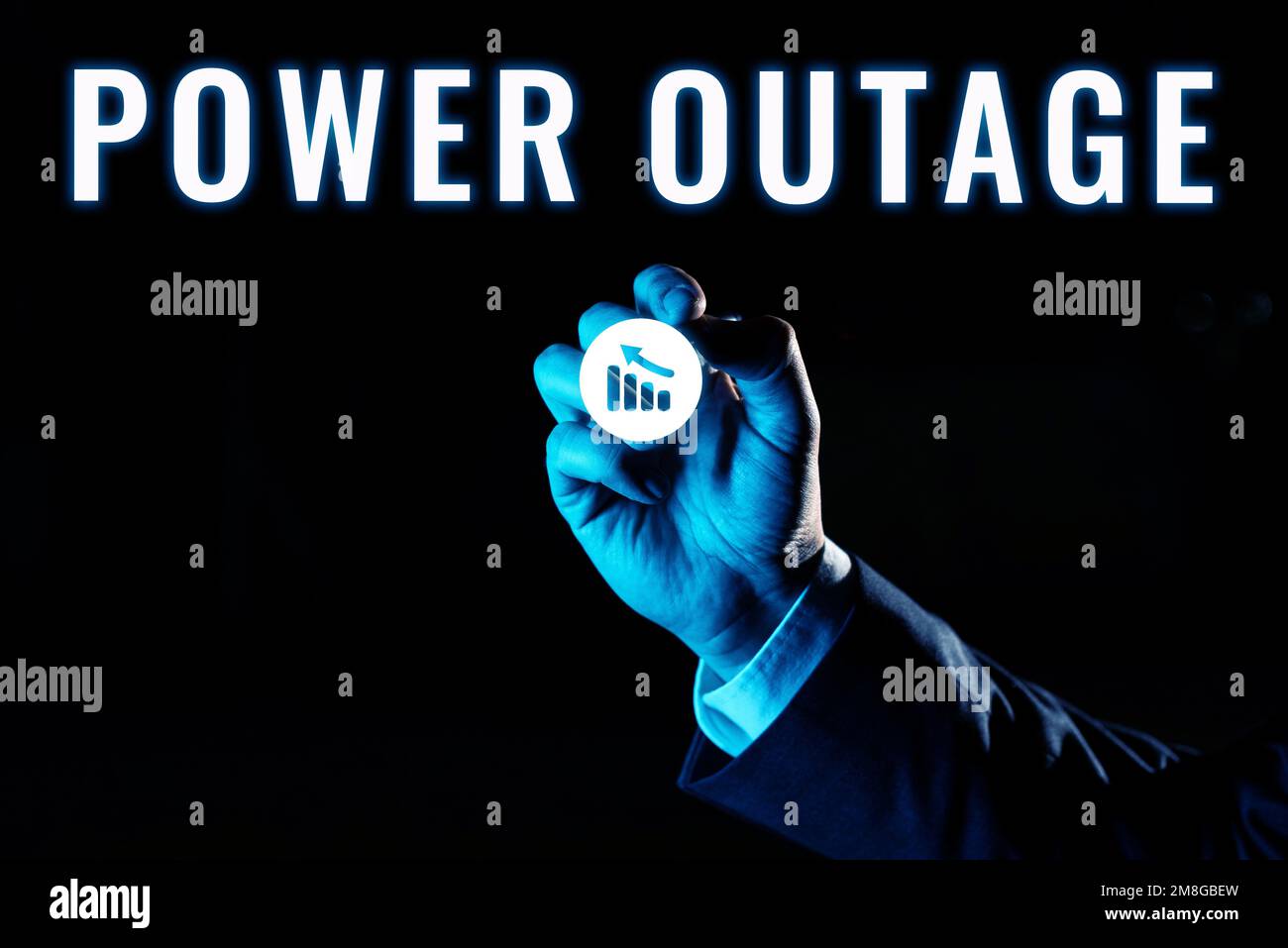 Text sign showing Power Outage. Concept meaning The ability to ...