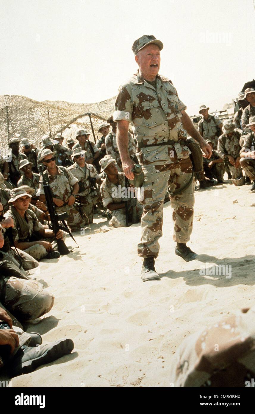 GEN. Alfred M. Gray, commandant of the Marine Corps, briefs members of ...