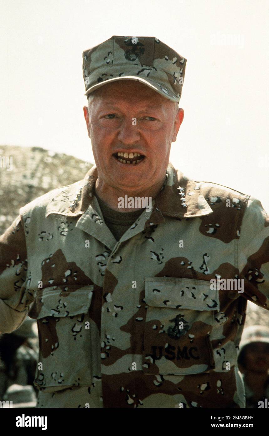 GEN. Alfred M. Gray, commandant of the Marine Corps, briefs members of ...