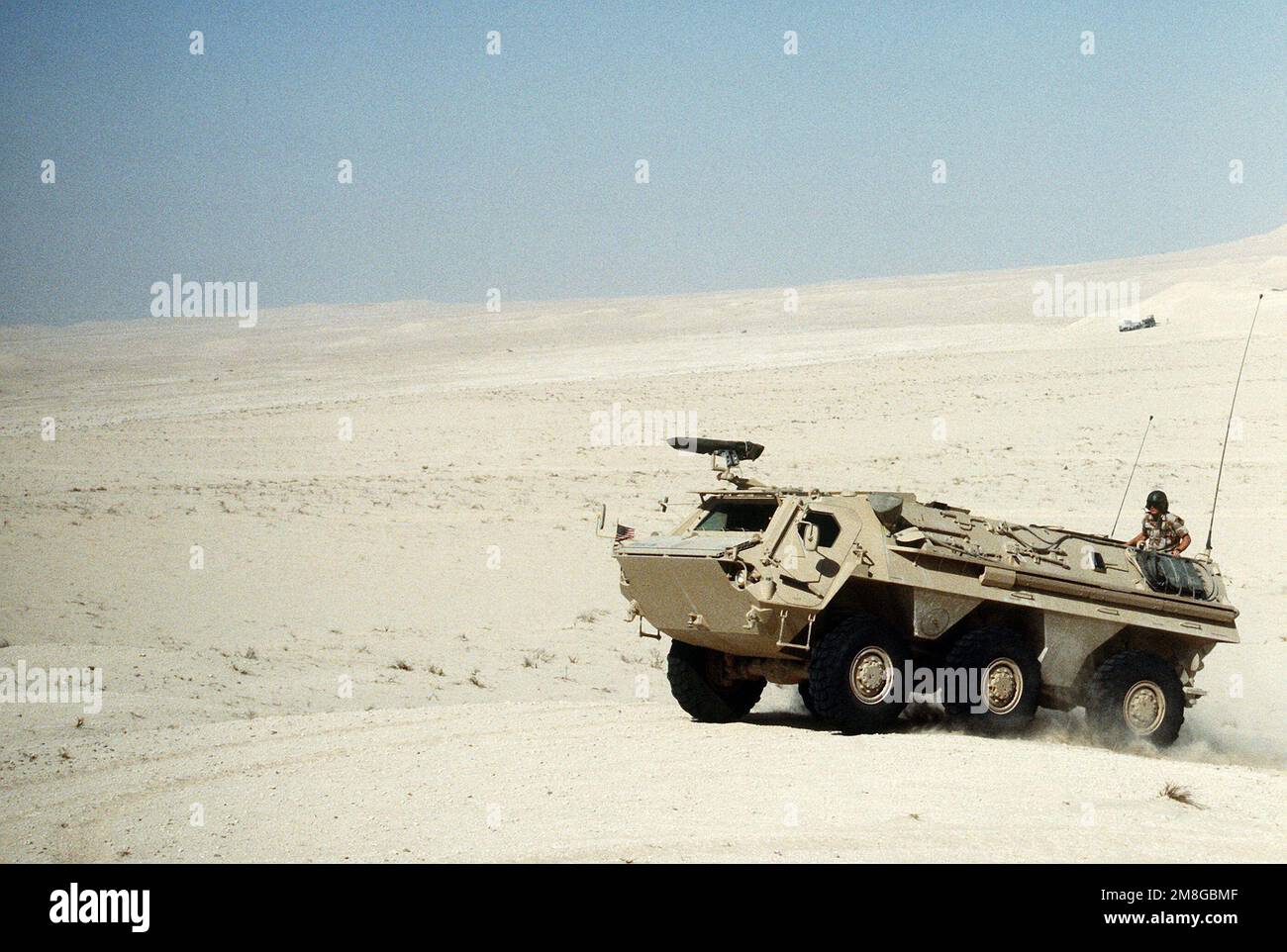 A probe mounted atop an M-93 Fox nuclear-biological-chemical ...