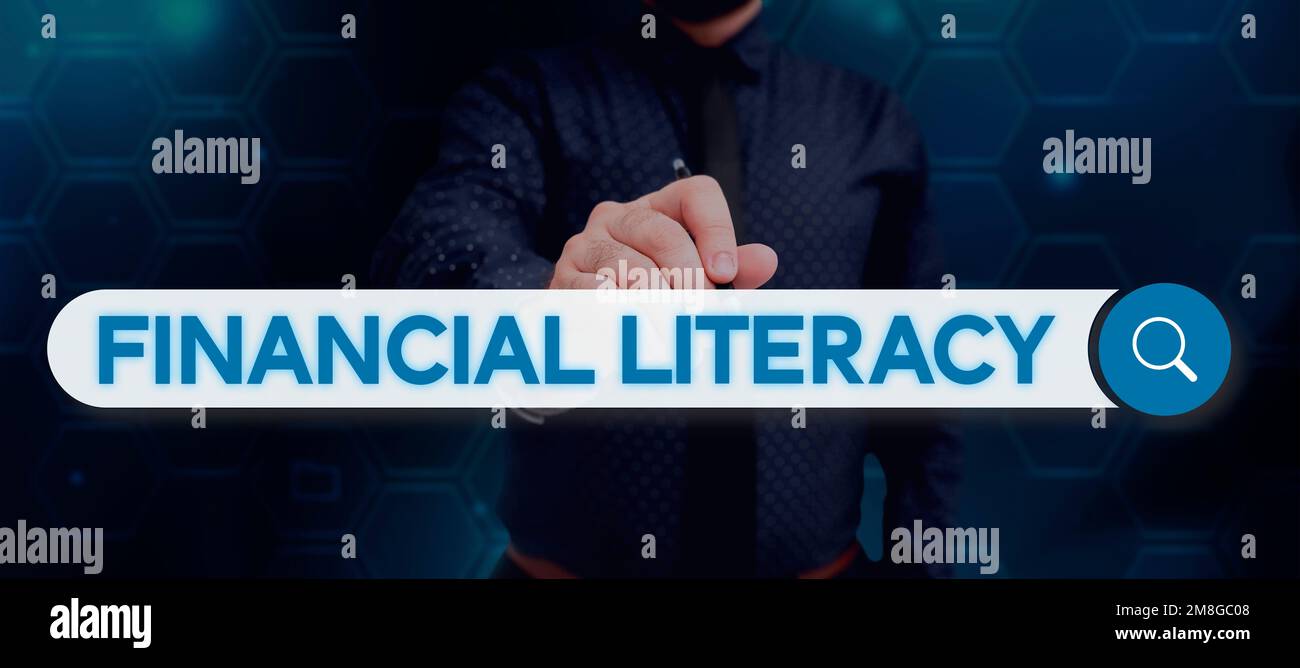 Conceptual caption Financial Literacy, Business concept Understand and ...