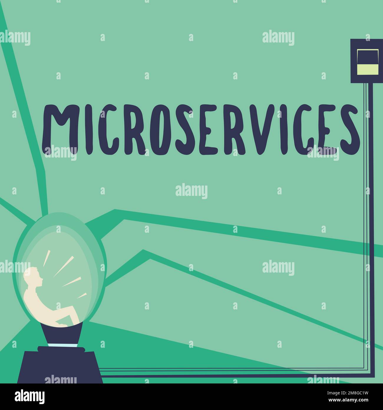 Text sign showing Microservices. Business overview Software development technique Building ...