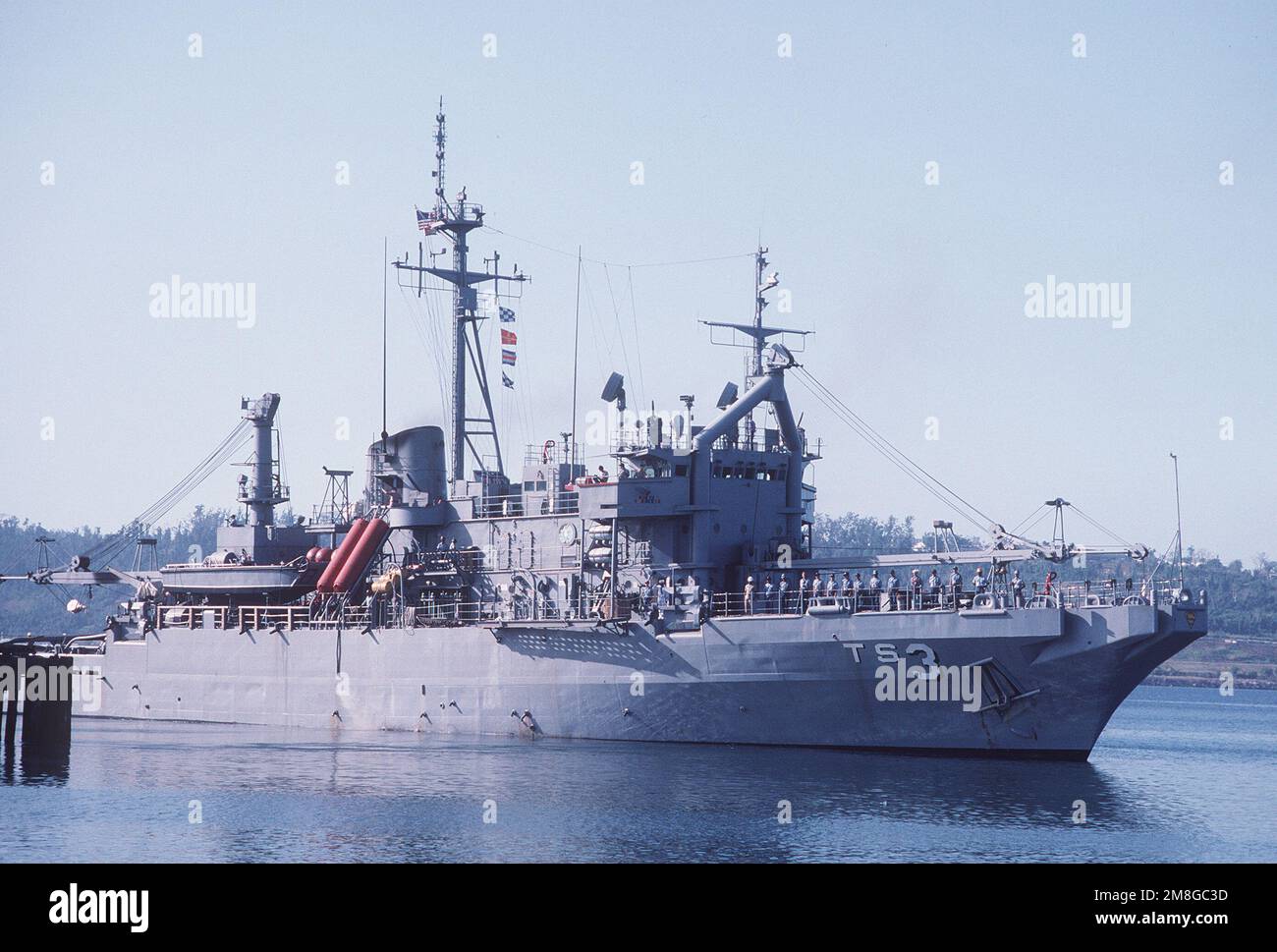 A starboard bow of the salvage and rescue ship USS BRUNSWICK (ATS-3) as ...