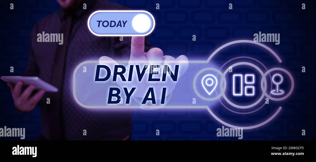 Inspiration showing sign Driven By A1. Conceptual photo Move or ...