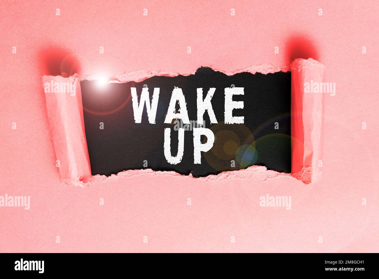 Sign displaying Wake Up. Word for an instance of a person waking up or ...