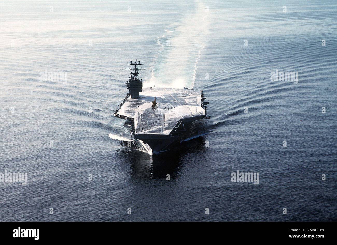 A bow view of the nuclear-powered aircraft carrier GEORGE WASHINGTON ...
