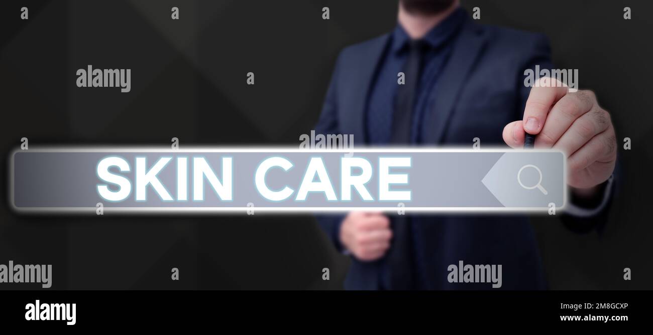 Hand writing sign Skin Care, Business showcase things that you do or ...