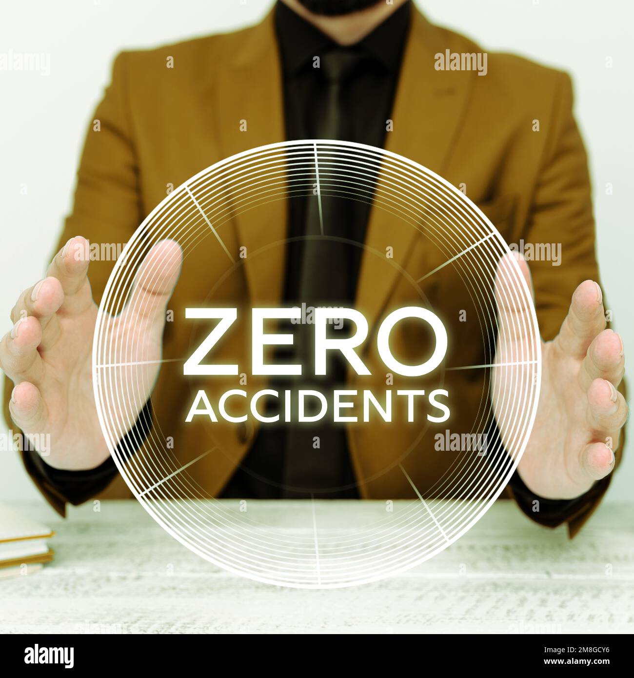 Text caption presenting Zero Accidents. Concept meaning important ...