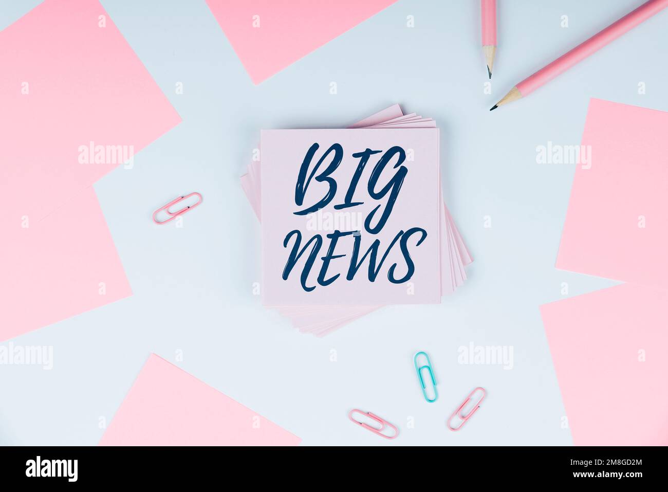 Text caption presenting Big News, Conceptual photo knowing actions no ...