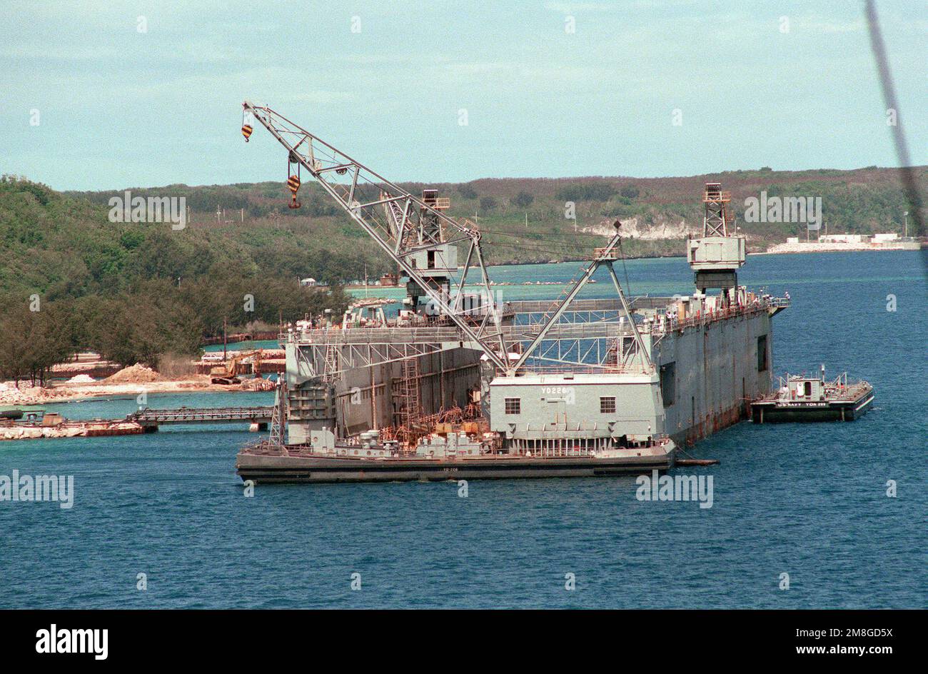 The medium floating dry dock RICHLAND (AFDM-8) is positioned at its new ...