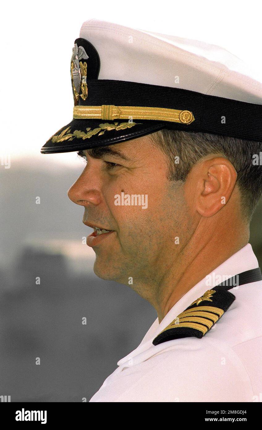 An informal portrait of Captain Alan L. Heisig, commanding officer of ...
