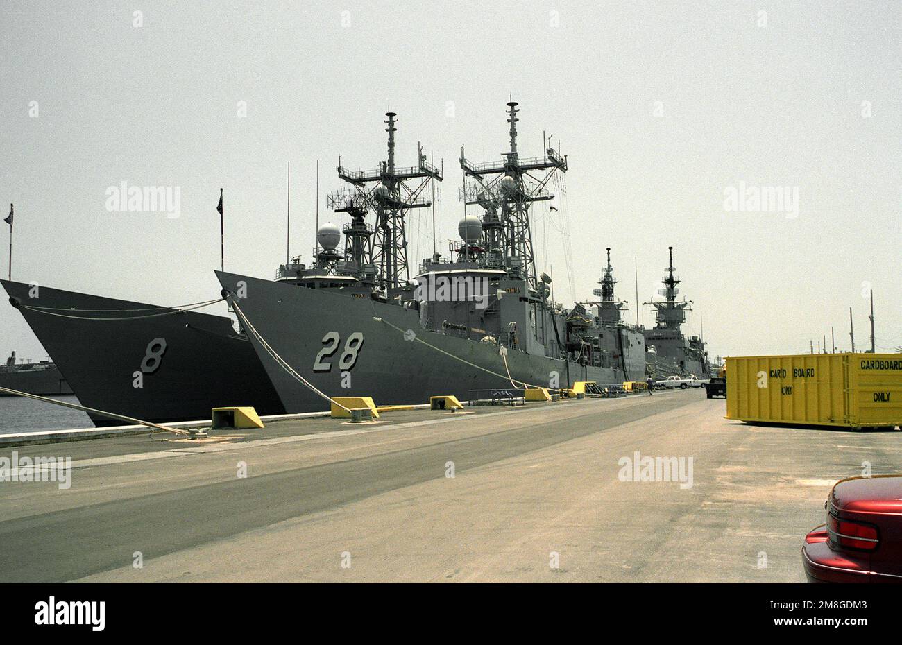 A port bow view of the guided missile frigates USS MCINERNEY (FFG-8 ...