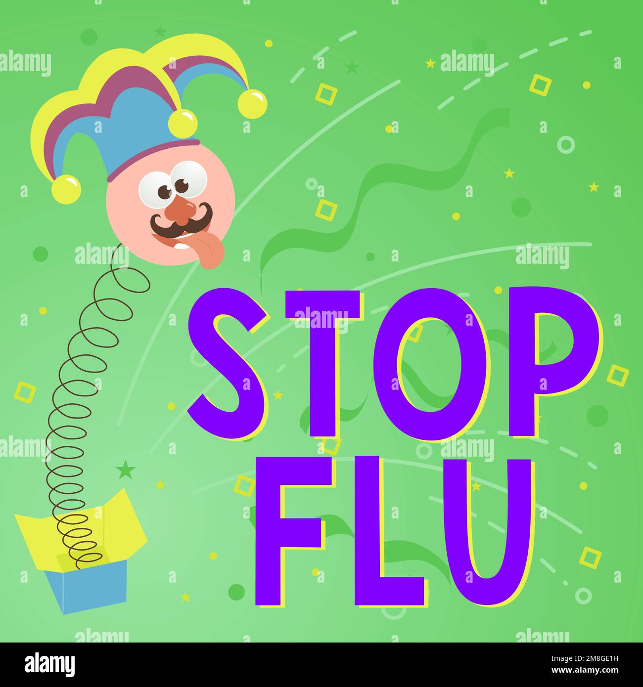 Text caption presenting Stop Flu. Business overview Treat the ...