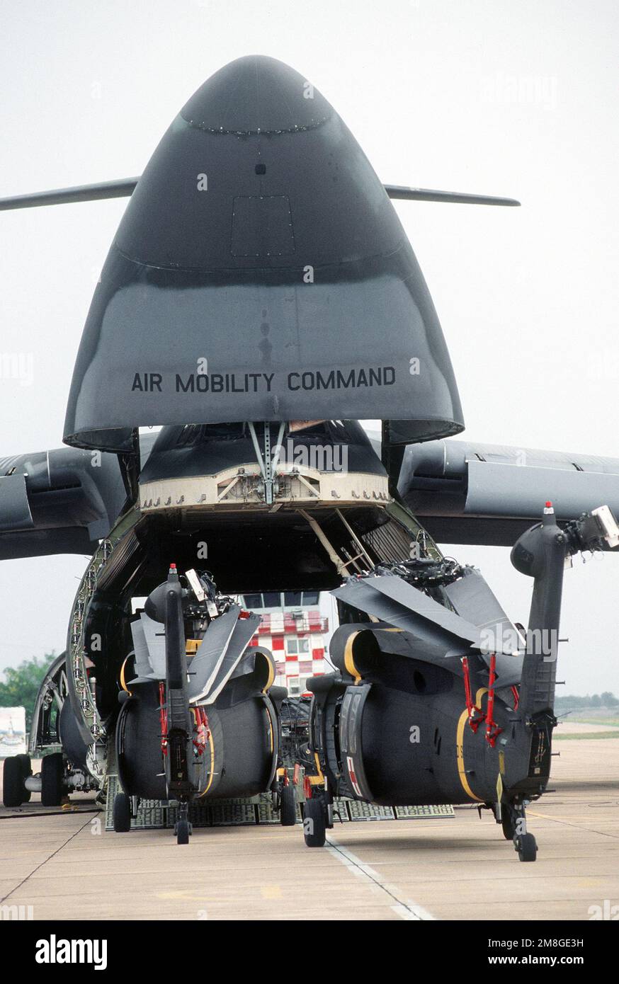 A pair of UH-60 Blackhawk helicopters from the 377th Medical Company ...