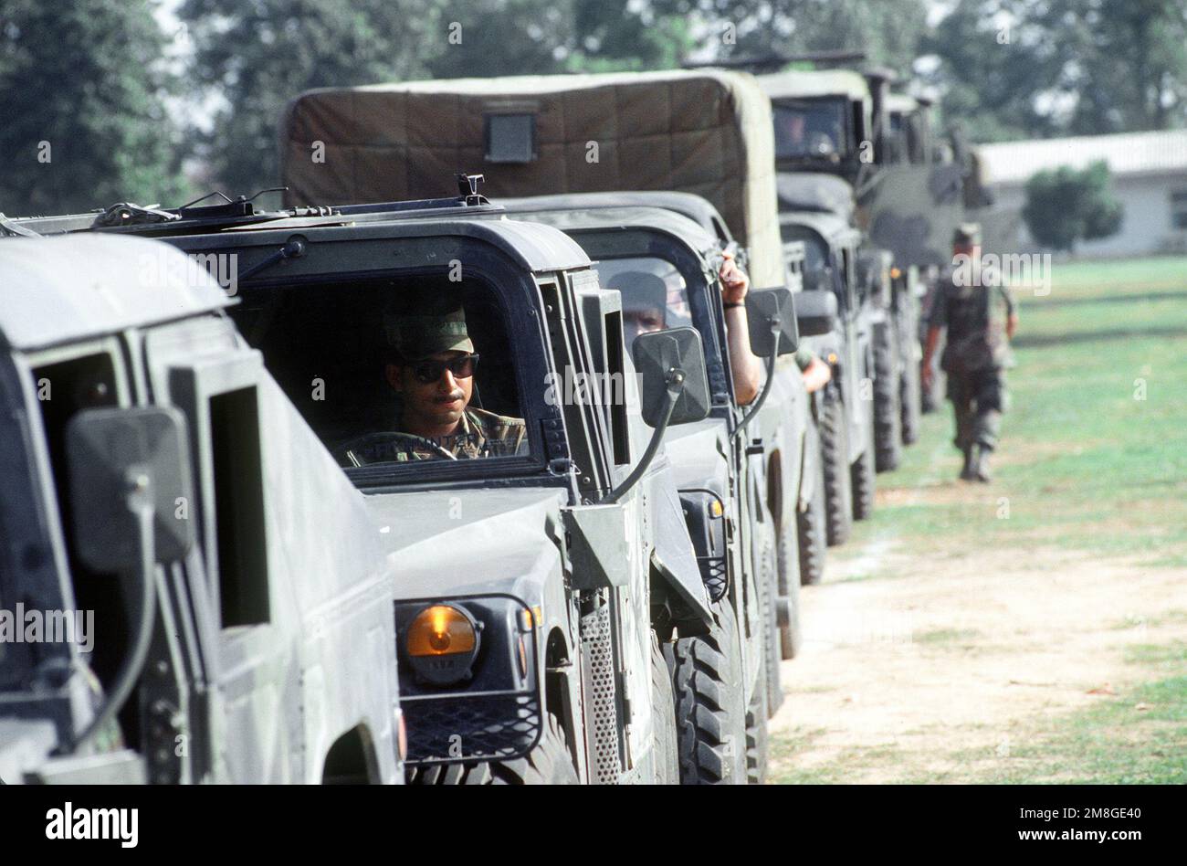 A view of M998 series High-Mobility Multipurpose Wheeled Vehicles ...