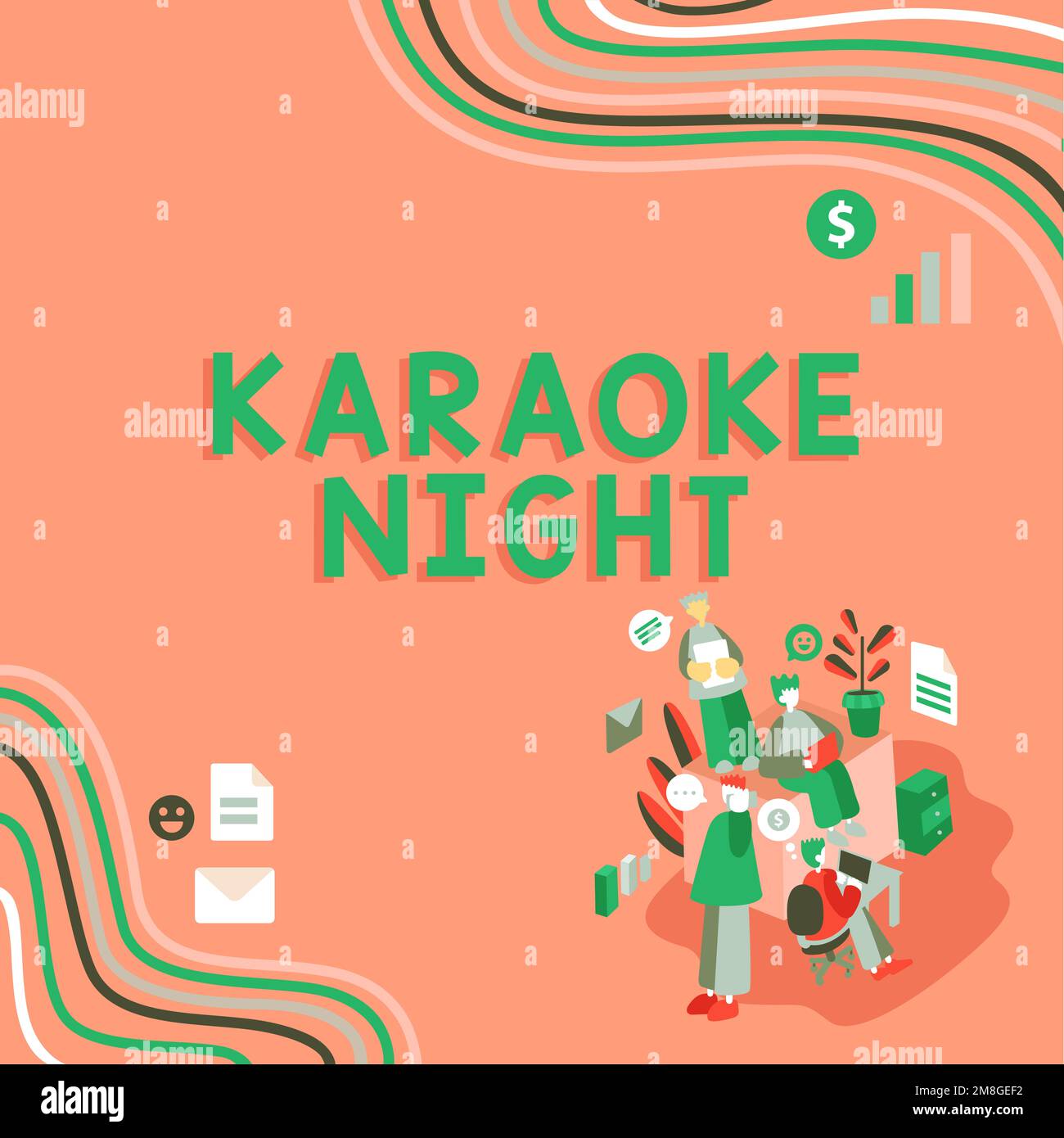 Text sign showing Karaoke Night, Business concept Entertainment singing ...