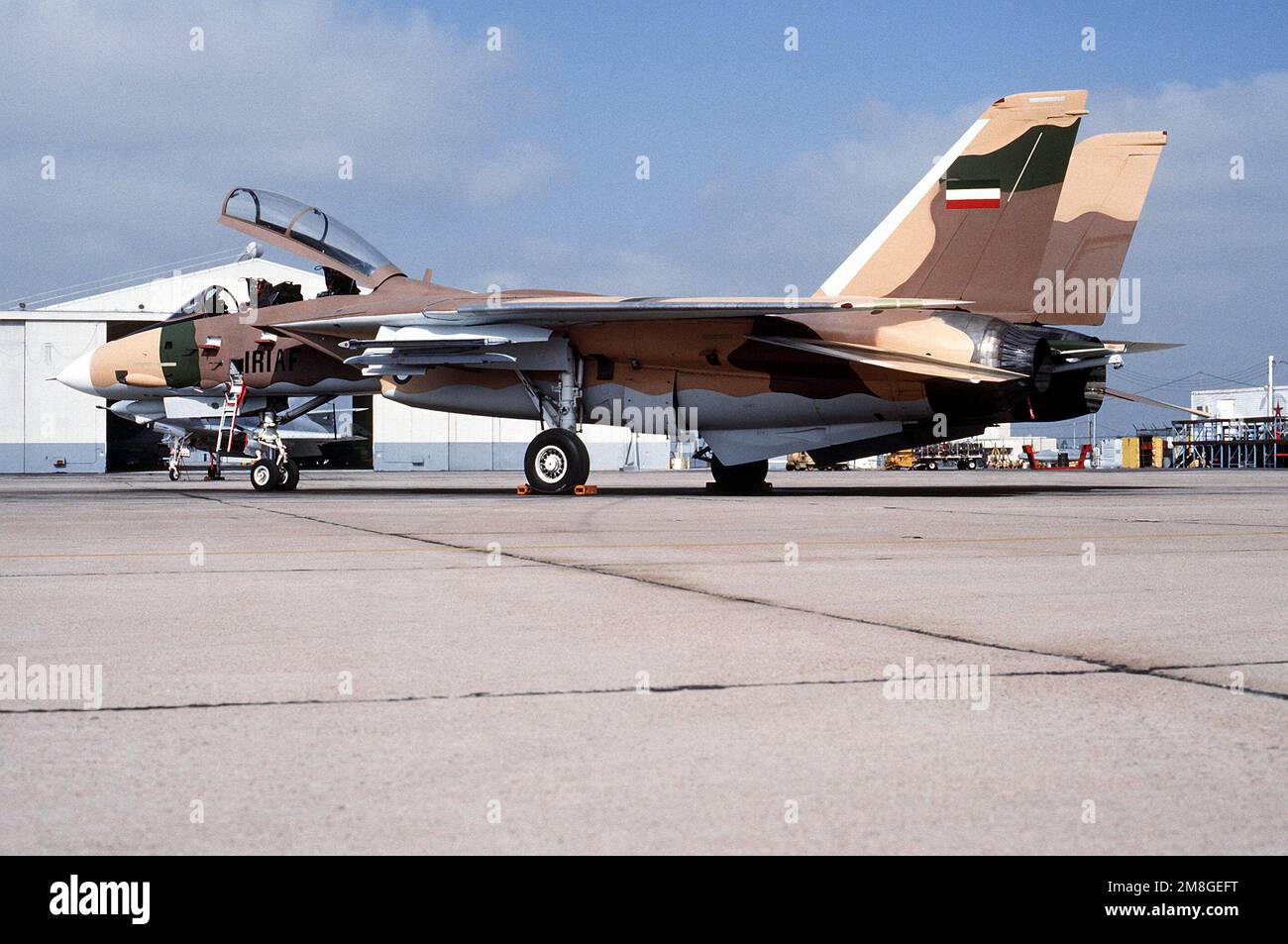 A left side view of an F-14A Tomcat aircraft from the Navy Fighter ...