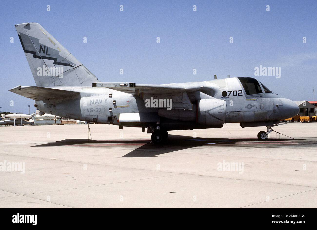 A right side view of an Air Anti-submarine Squadron 37 (VS-37) S-3A ...