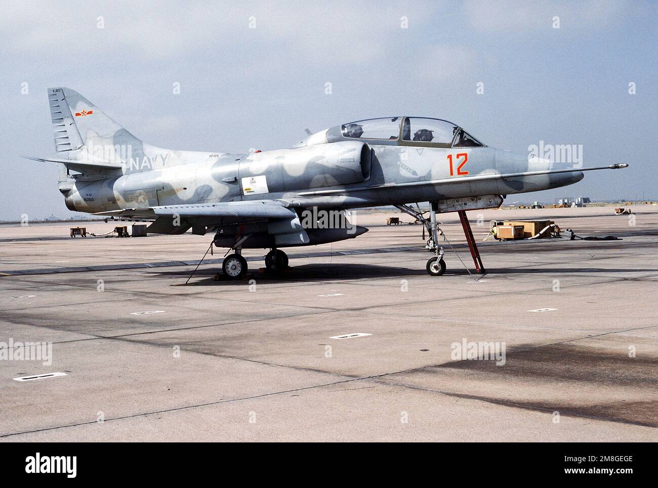 A right side view of a Fighter Squadron 126 (VF-) TA-4J Skyhawk ...