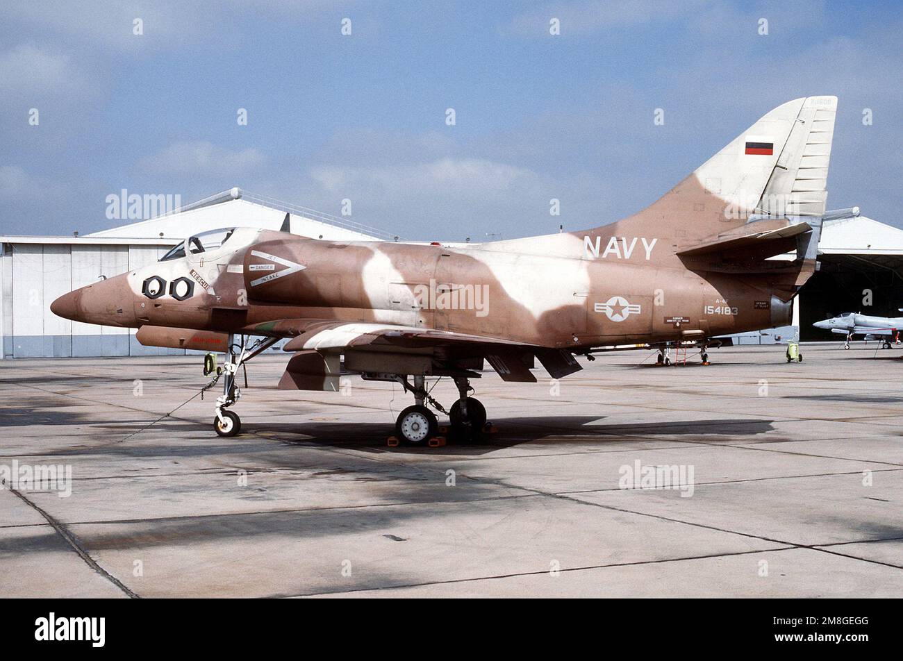 A right side view of a Fighter Squadron 126 (VF-126) A-4F Skyhawk ...