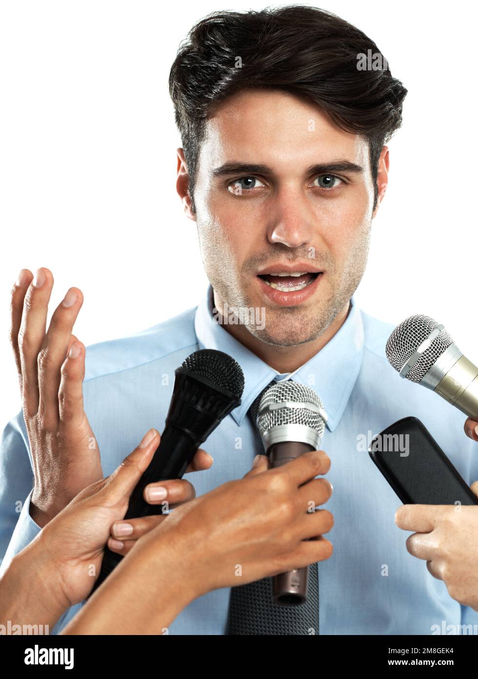 News studio reporter hi-res stock photography and images - Alamy