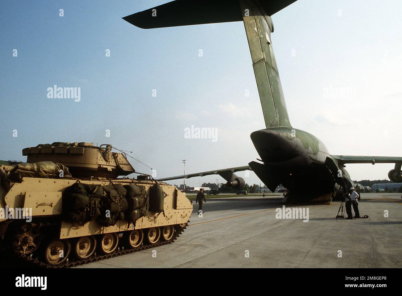 An M-2 Bradley infantry fighting vehicle of the 24th Infantry Division ...