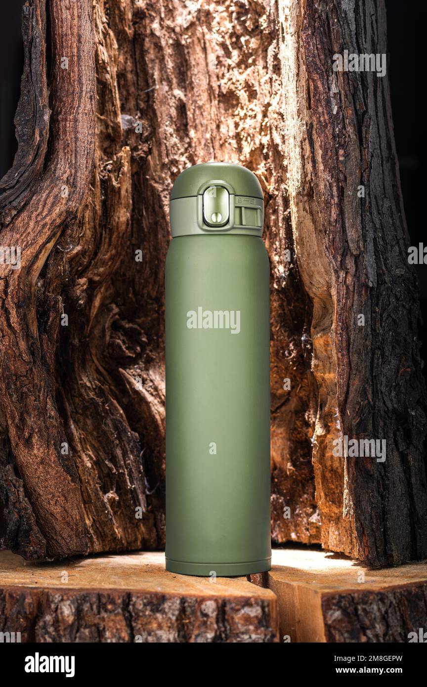 Promotional photo of the bottle. Photo of a thermos. Beautiful photo of ...