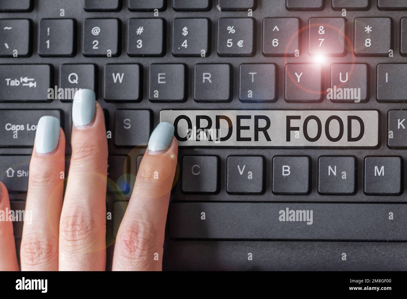 Sign displaying Order Food. Business overview the process of requesting ...