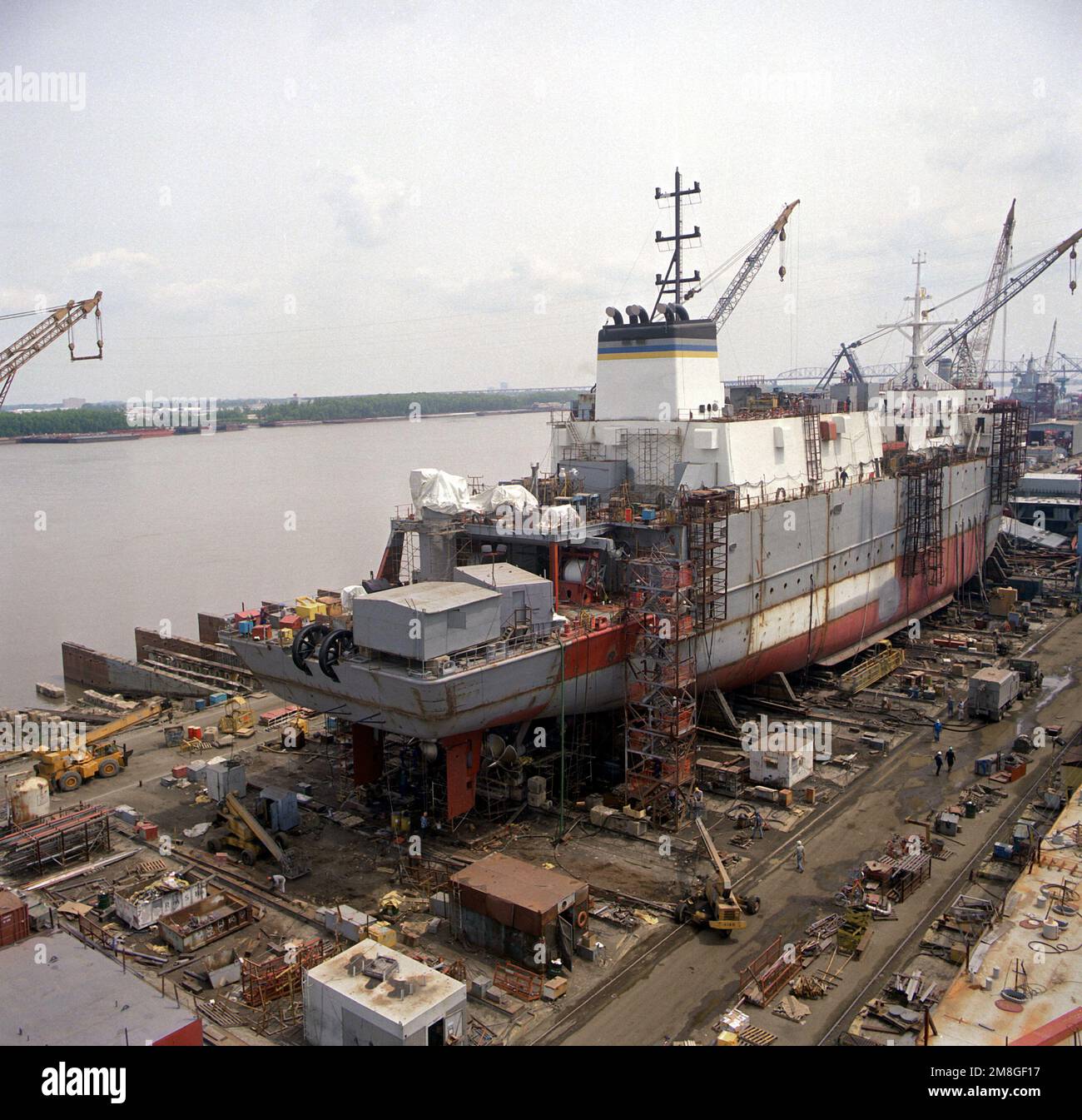 A starboard quarter view of the Military Sealift Command surveying ship ...