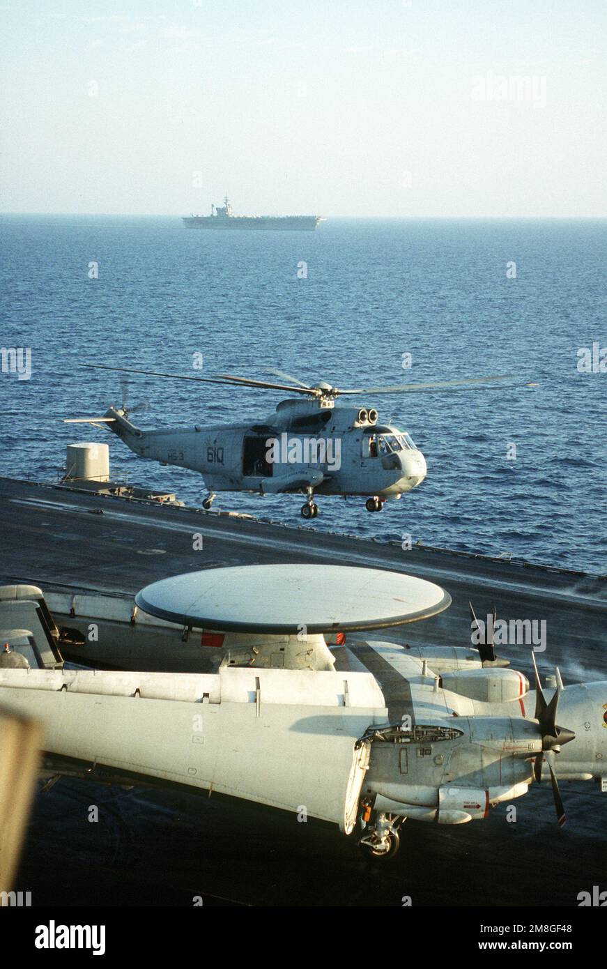 An SH-3H Sea King helicopter from Helicopter Anti-Submarine Squadron 3 ...
