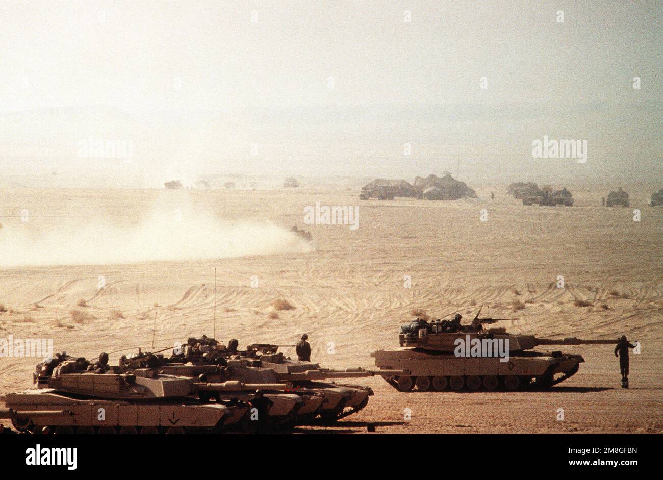 M-1A1 Abrams main battle tanks of Co. A, 3rd Bn., 32nd Armored REgt ...