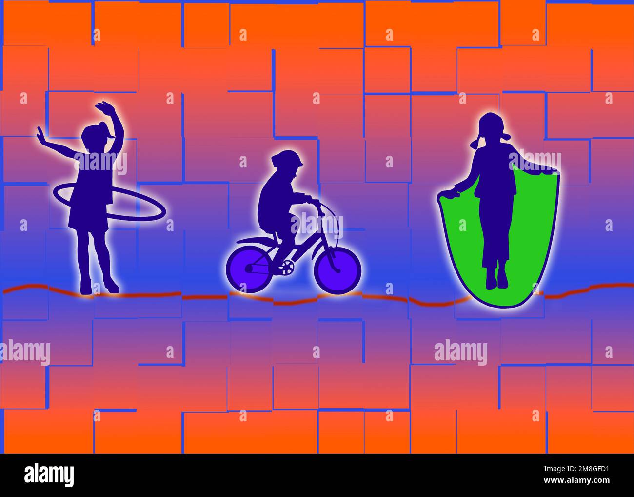 children playing - a symbol illustration Stock Photo - Alamy