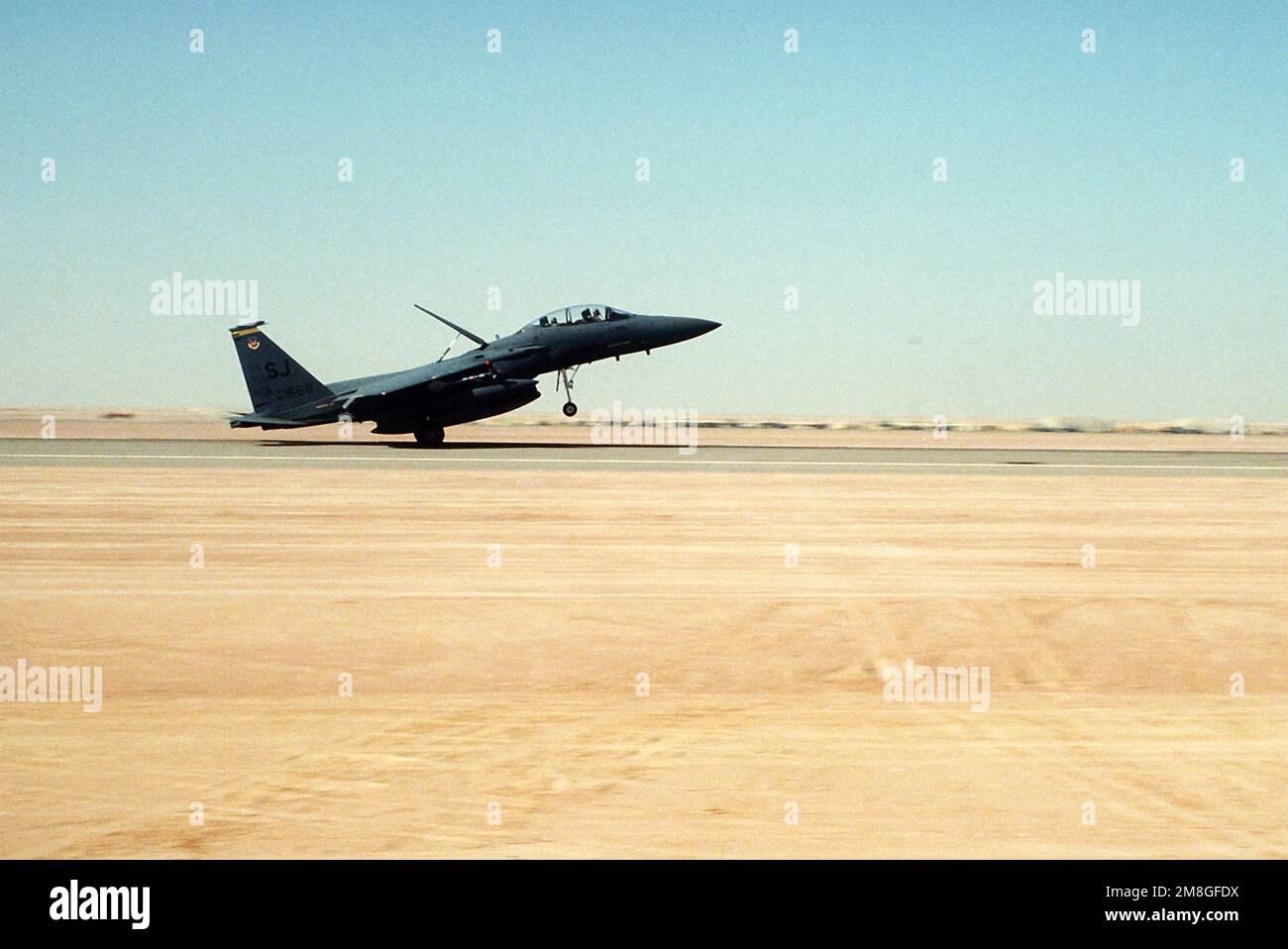 An F-15E Eagle fighter aircraft from the 4th Tactical Fighter Wing ...