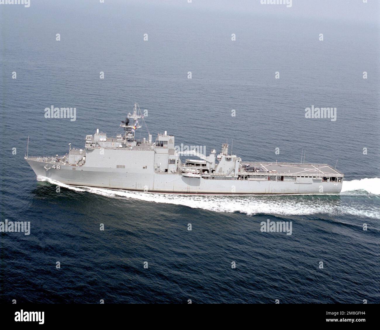 A port beam view of the dock landing ship ASHLAND (LSD-48) underway ...