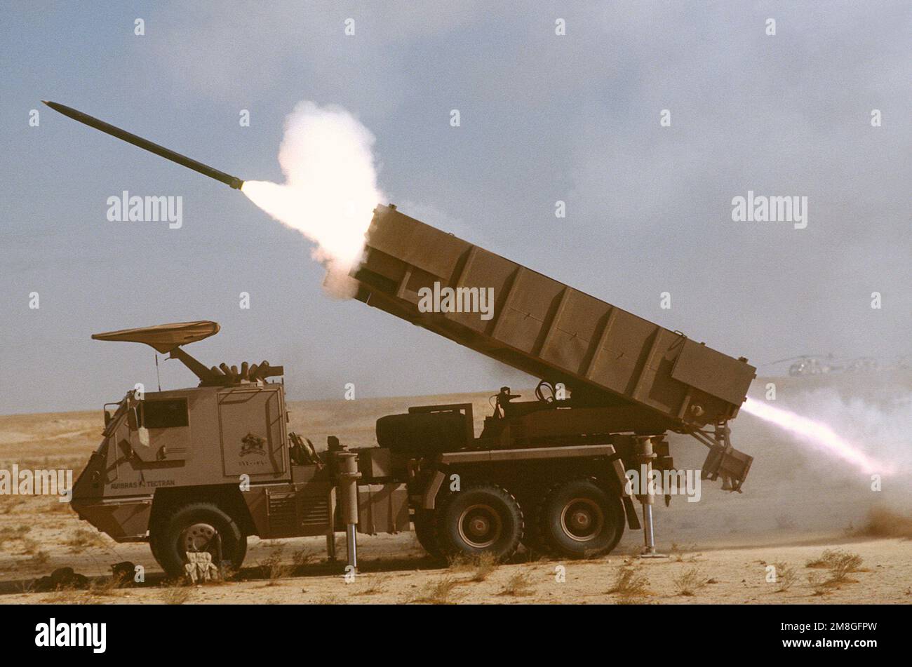 An Avibras ASTROS-II SS-30 rocket is launched from an ASTROS SS-30 ...