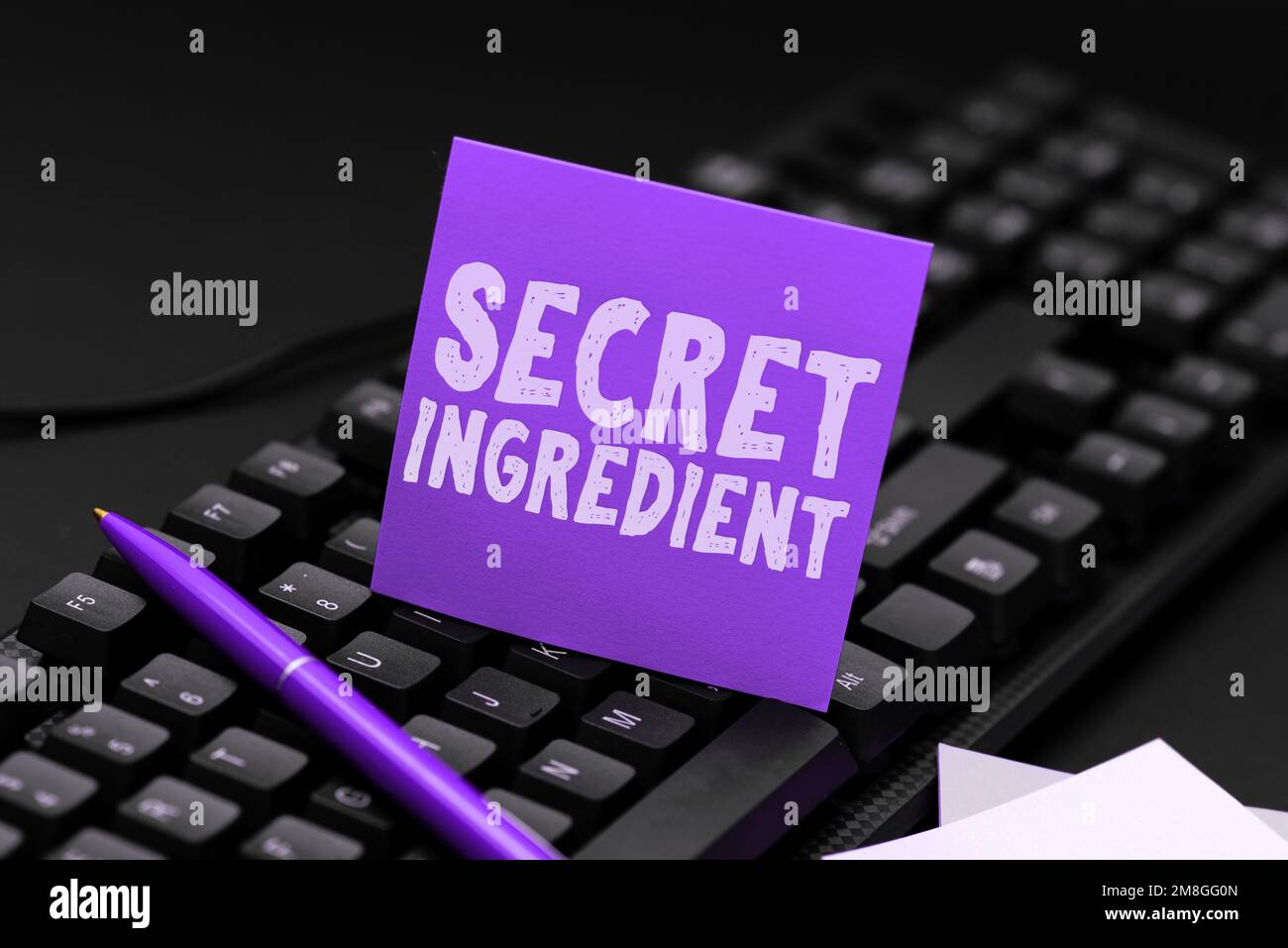 Text sign showing Secret Ingredient. Word Written on special technique ...