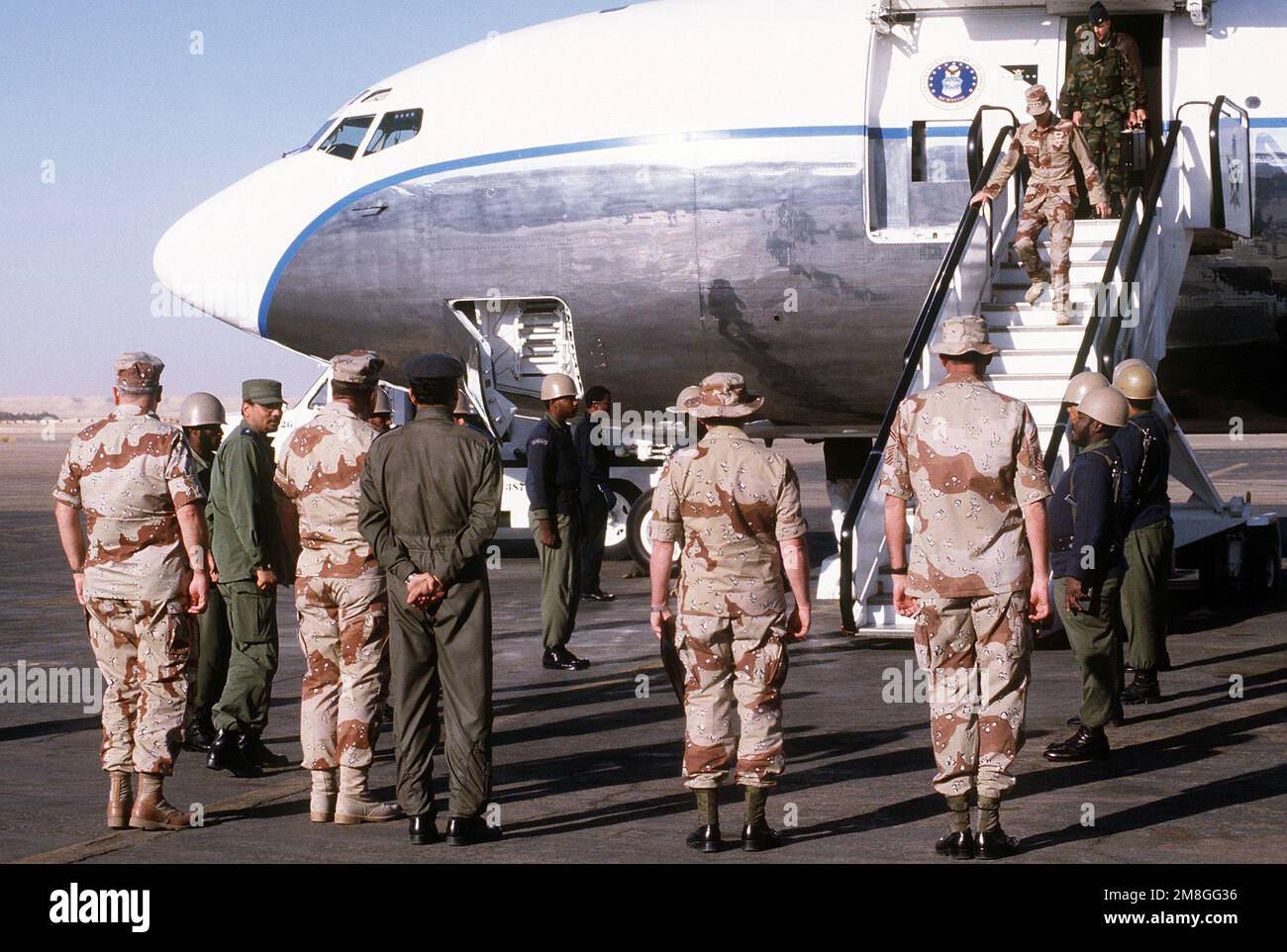 U.S. Air Force CHIEF of STAFF GEN. Merrill A. McPeak disembarks a VC ...