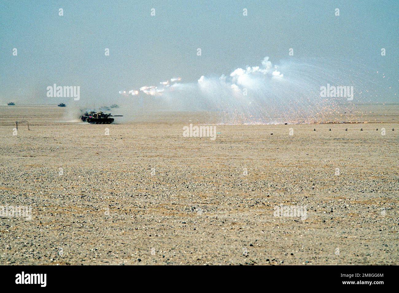 Tanks from Egypt's 3rd Armored Brigade engage in a mock battle during a ...