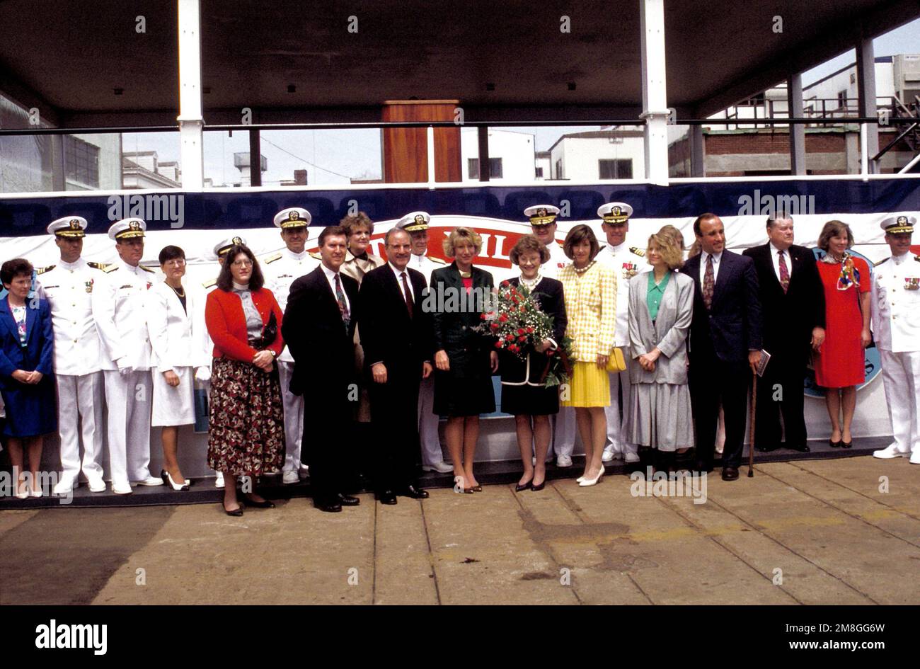Margon Edney, launching sponsor of the guided missile destroyer CURTIS ...