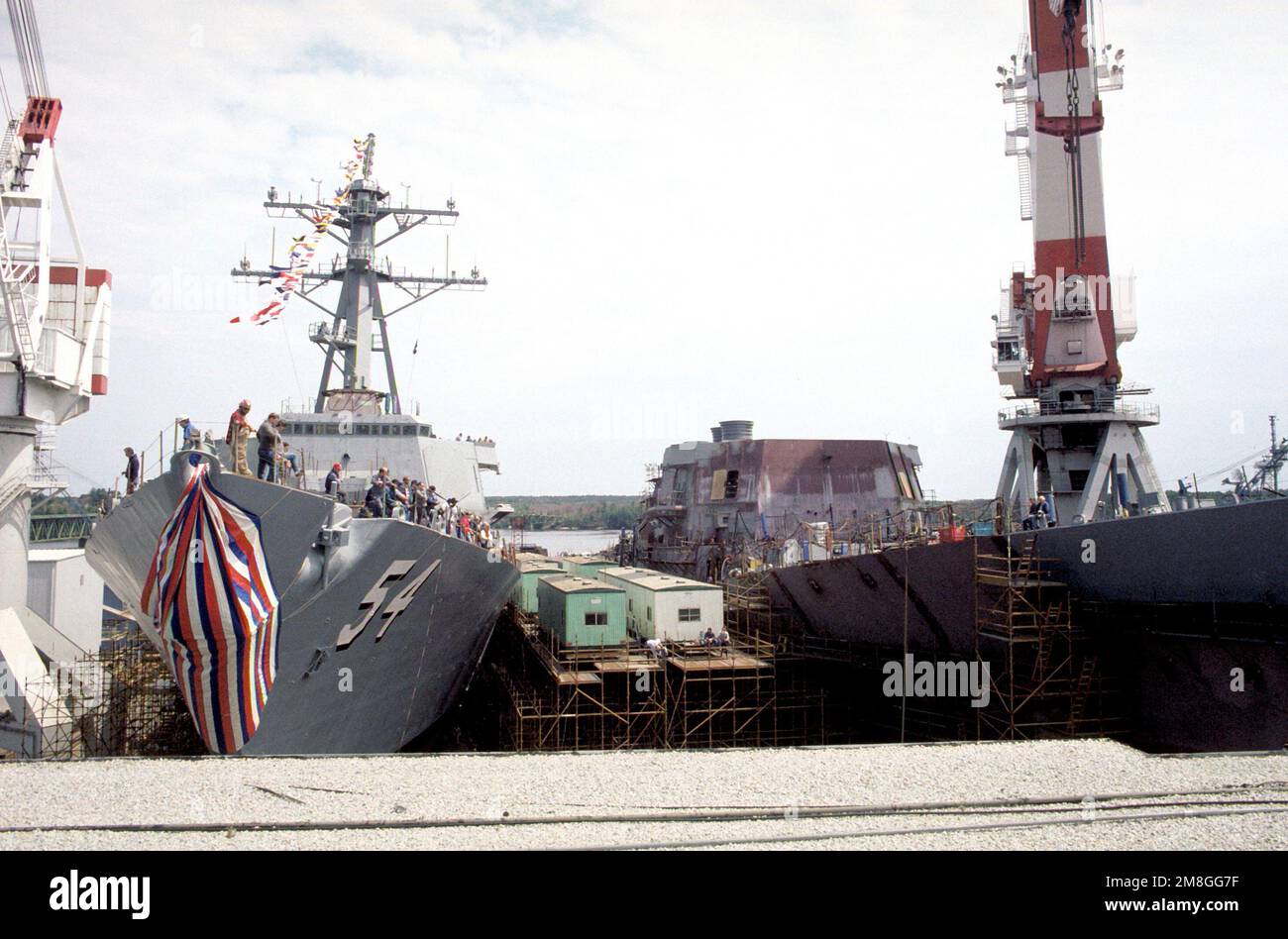 A bow view of the guided missile destroyer CURTIS WILBUR (DDG-54) prior ...