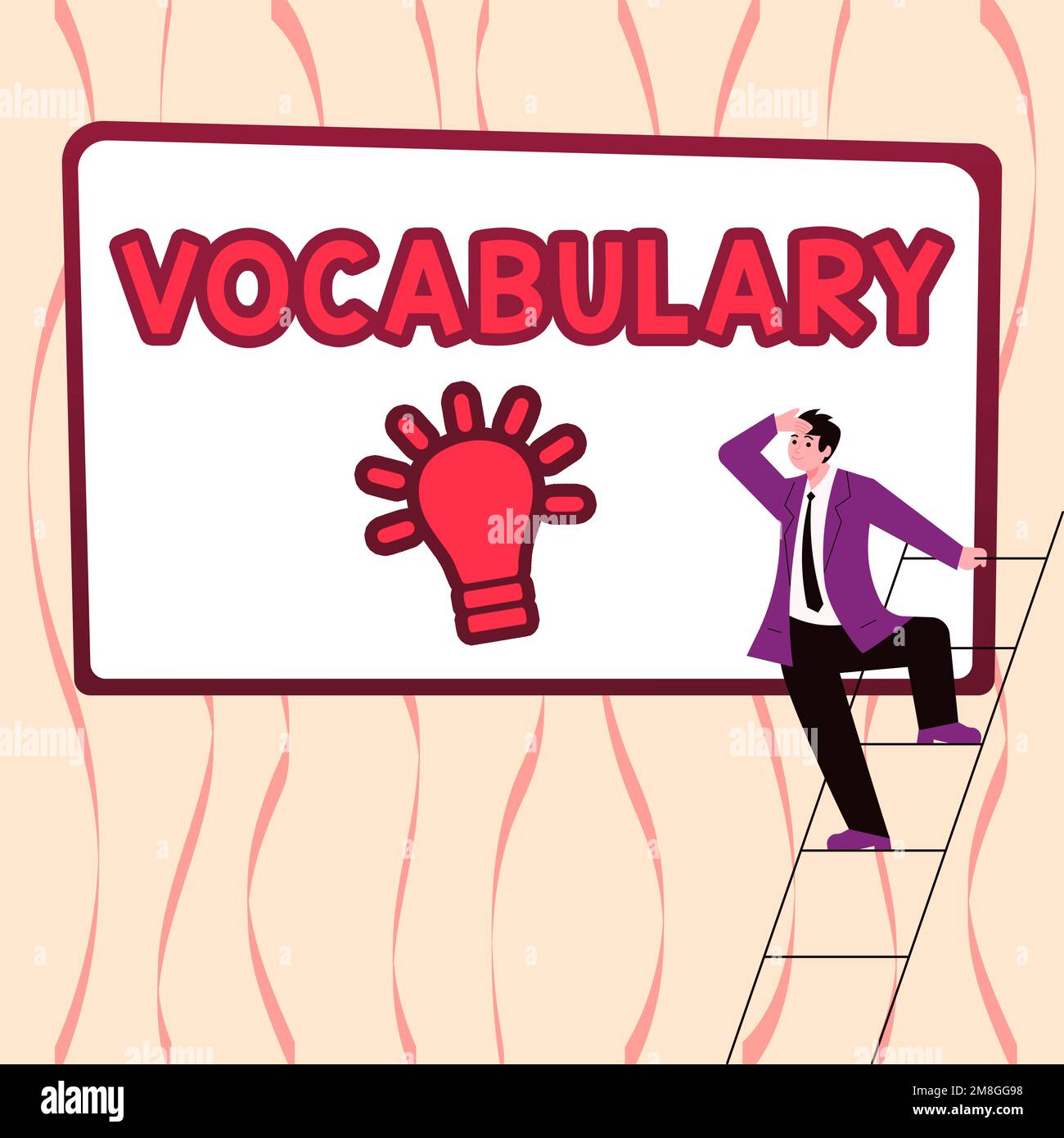 Text sign showing Vocabulary. Business showcase collection of words and ...