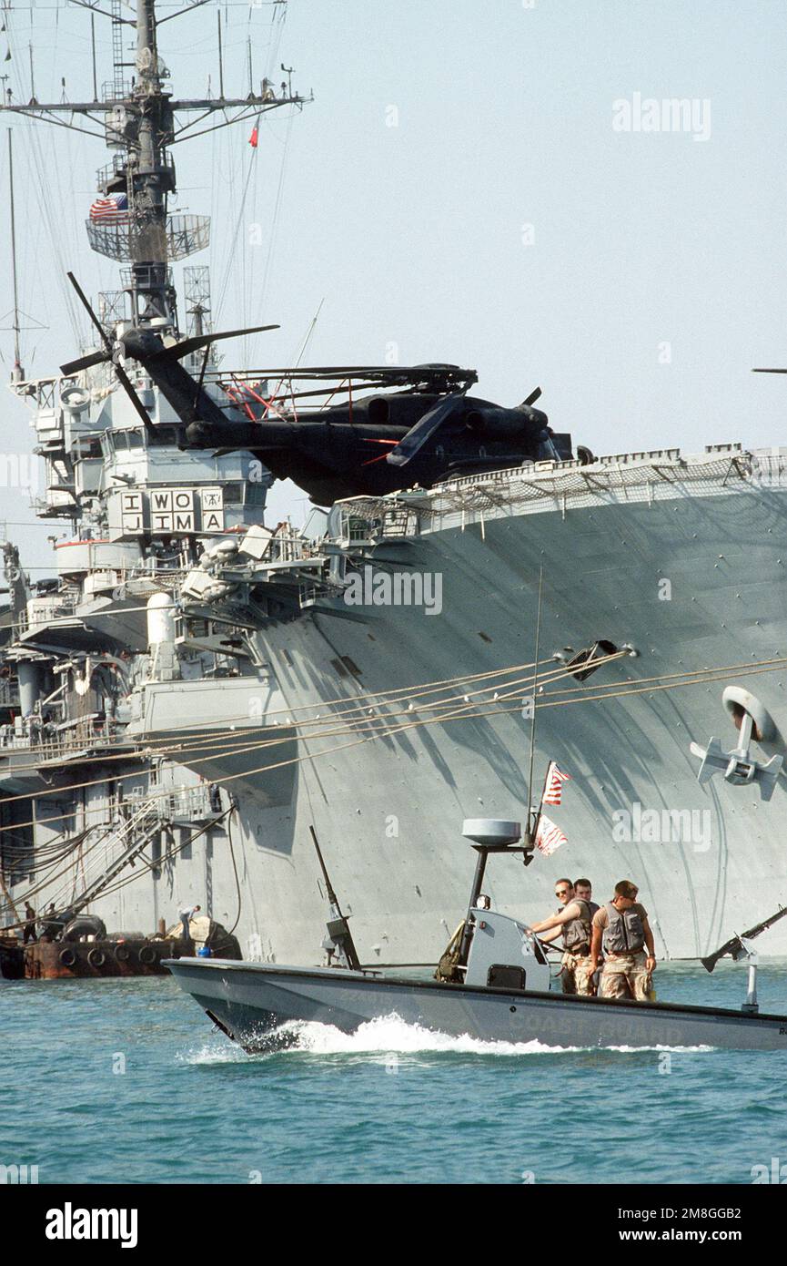A U.S. Coast Guard Raider port security boat patrols near the ...