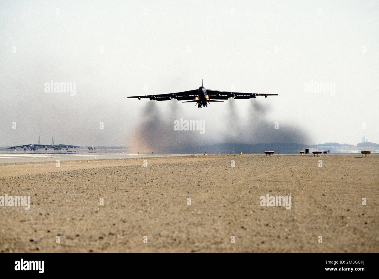 A B-52G Stratofortress bomber aircraft of the 1708th Bomb Wing takes ...