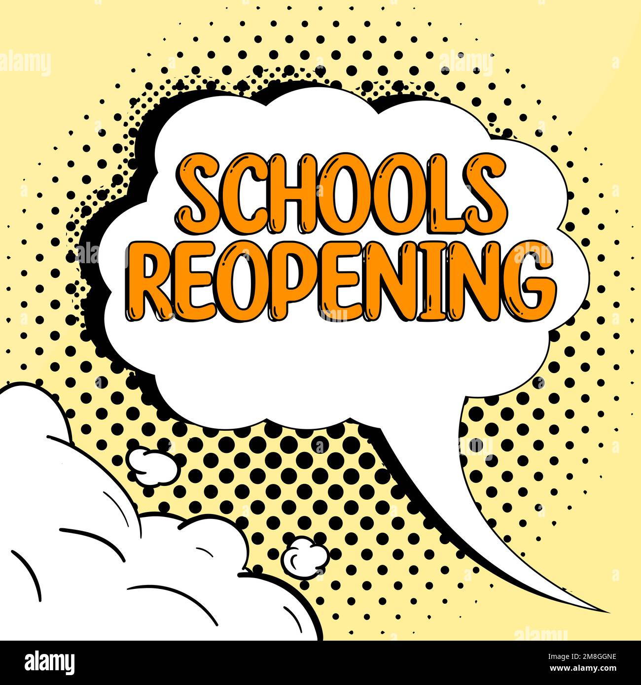 Text sign showing Schools Reopening. Business concept classes are over ...