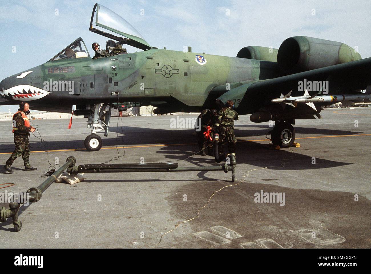 A U.S. Air Force fuels specialist from the 23rd Tactical Fighter Wing ...