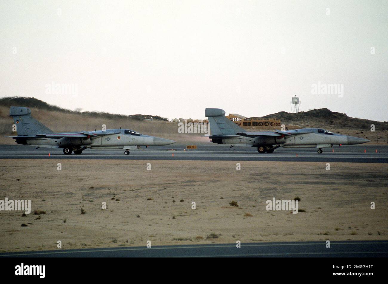 EF-111A Raven electronic communications aircraft wait for takeoff ...