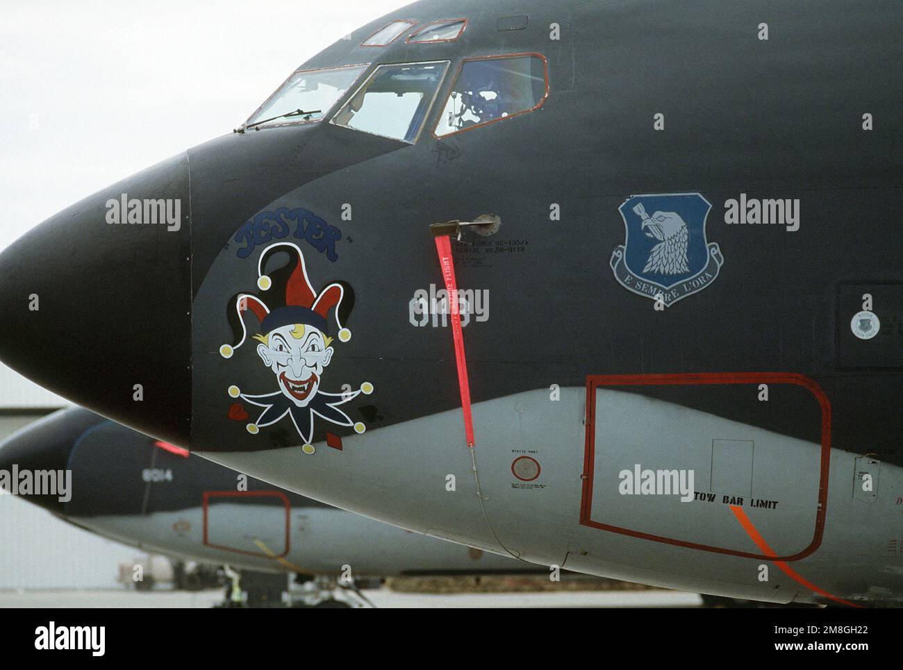 Nose art painted on a KC-135 Stratotanker aircraft of the 1701st Air ...